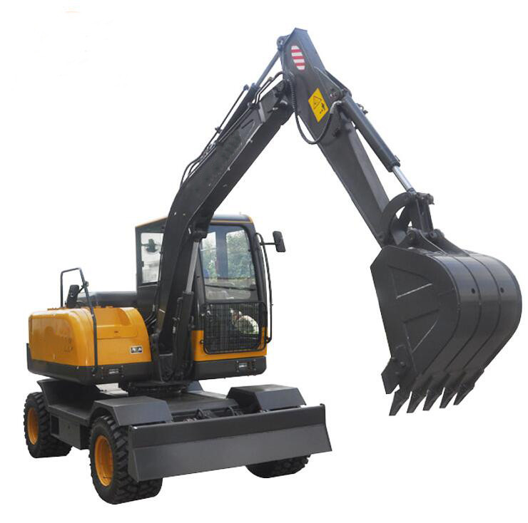 Humanized 6 Ton Wheel Excavator Machine For Construction Low Fuel ...