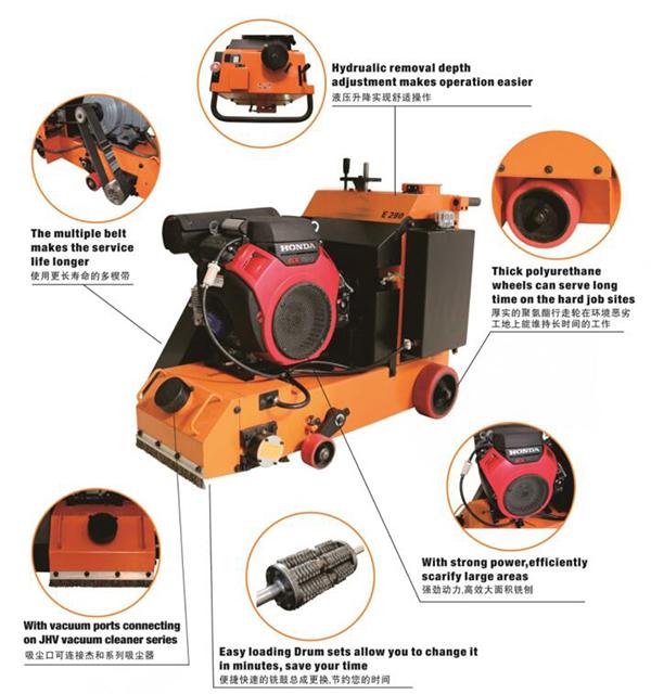 Self Propelled Road Scraper Machine 280mm Strong Power Asphalt Scraper ...