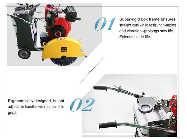 Walk Behind Concrete Slab Cutting Machine 13HP Asphalt Cutting Machine