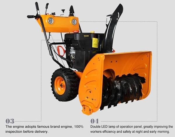 Gasoline Engine Snow Sweeper Machines 13 HP Walk Behind Snow Sweeper