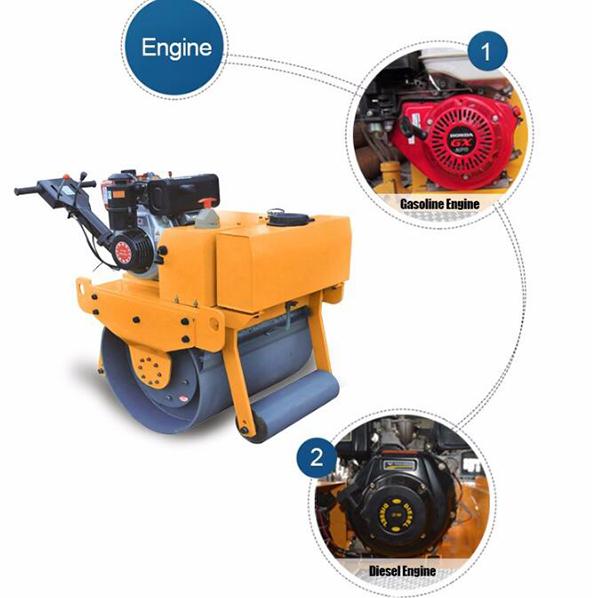 5.5HP Small Road Roller , 30KN Exciting Force Vibratory Manual Road Roller