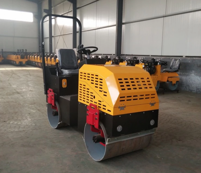 1T Two Drum Vibratory Road Roller Compactor Electronic Watering Rust ...