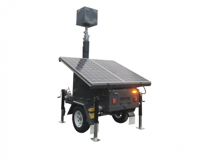 22.9ft Mobile Solar Trailer With Solar Panels Telescopic Mast Batteries